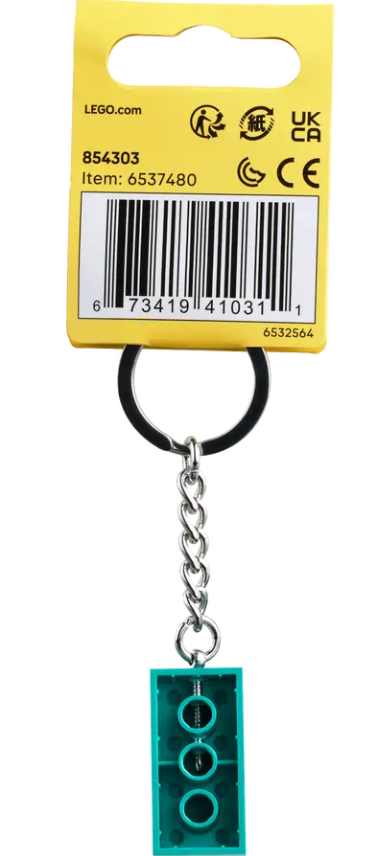 2x4 LEGO® Brick Keychain Bright Bluish Green -Engravable – LEGOLAND ...