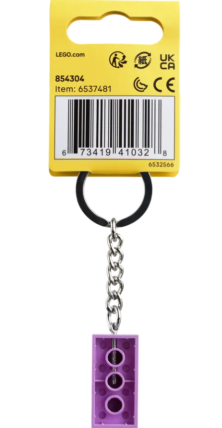 2x4 LEGO® Brick Keychain Medium Lavender -Engravable – LEGOLAND ...